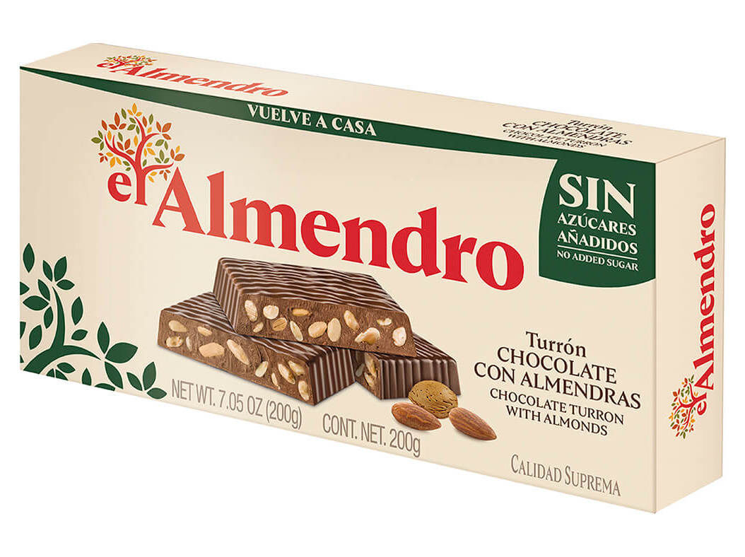 Torrão El Almendro Chocolate Com Amêndoas Sem Açúcar 200g | Auchan