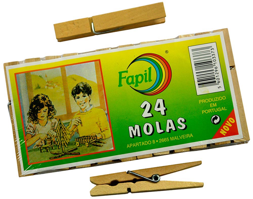 Molas Para Roupa Fapil Em Madeira Pack 24 Unidades | Auchan