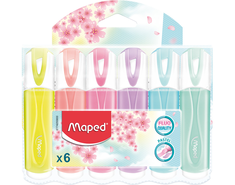 Sublinhadores Maped Fluo Peps Pastel 6 Unidades | Auchan
