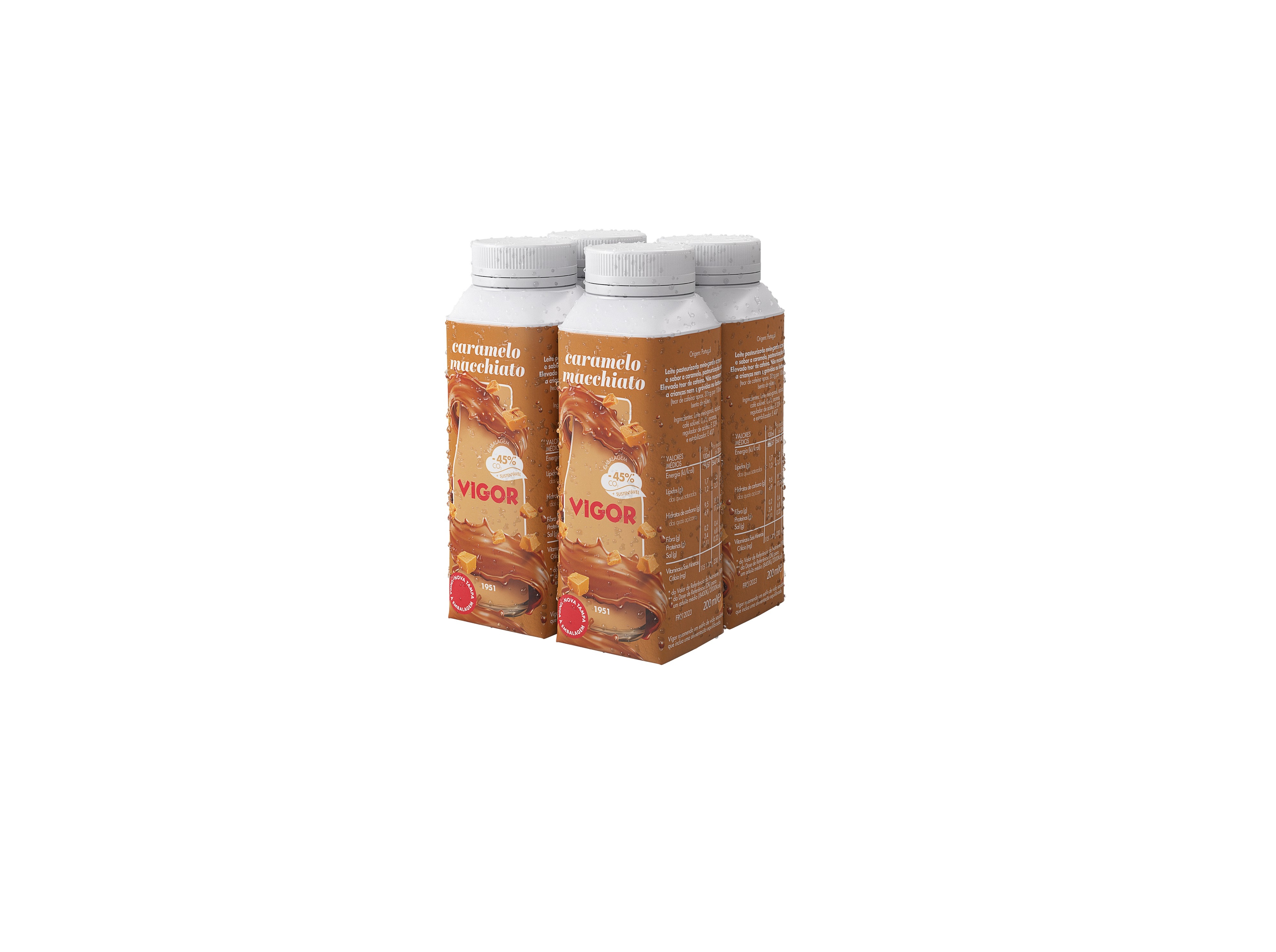 Leite Pasteurizado Vigor Caramelo Macchiato 4x200ml | Auchan