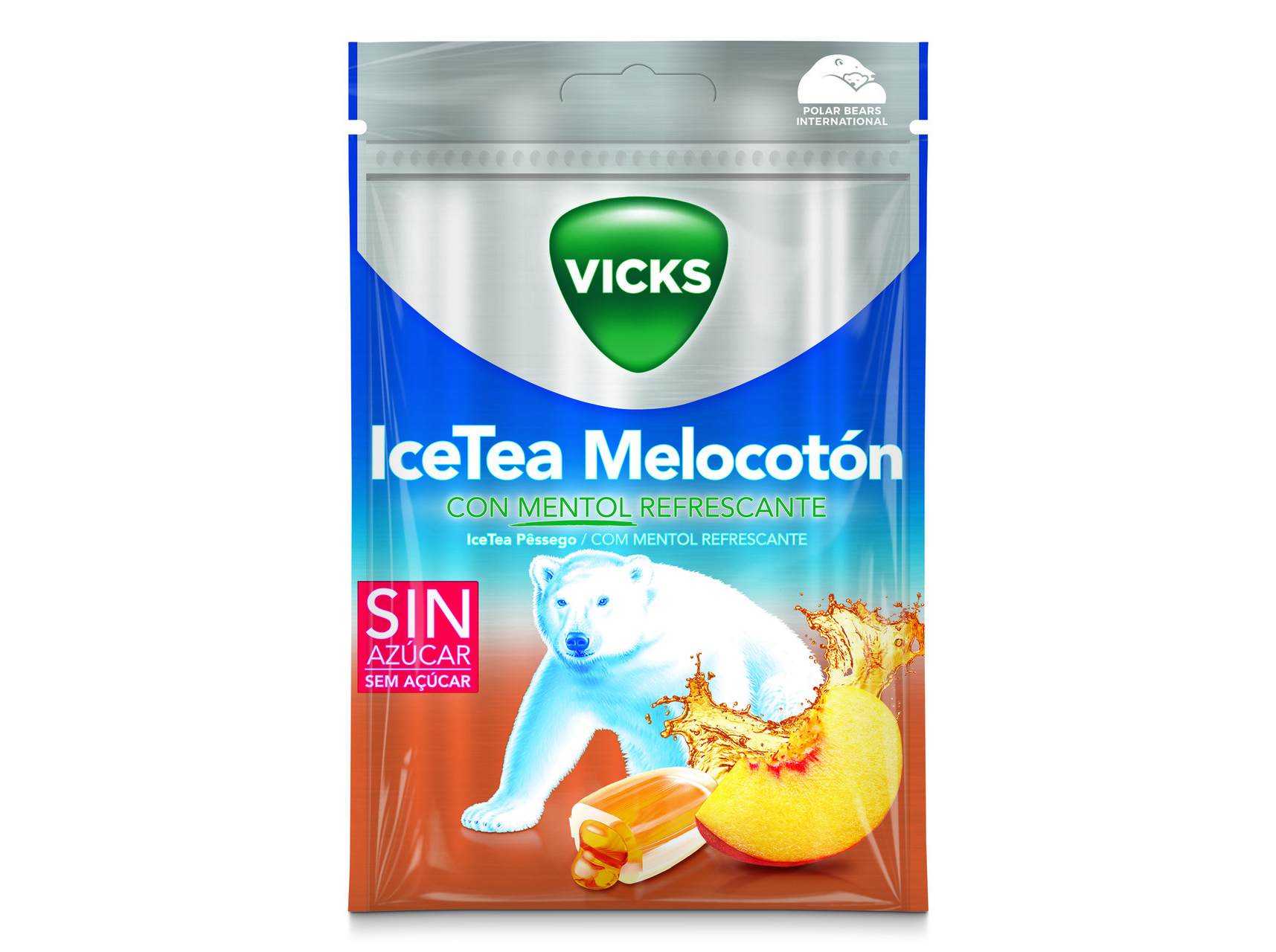 Rebuçados Vicks Ice Tea Pêssego 72 G | Auchan