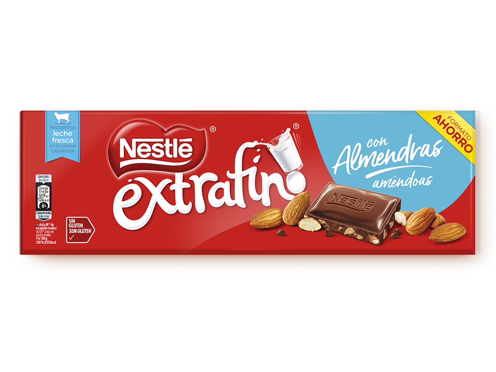 Tablete Nestlé Extrafino Chocolate De Leite E Amêndoas 270g | Auchan