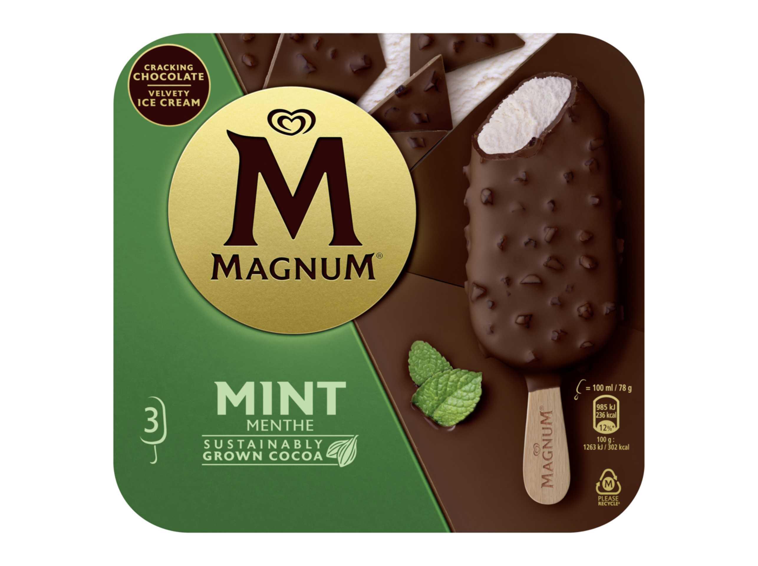 Gelado Magnum Menta 3x100 Ml | Auchan