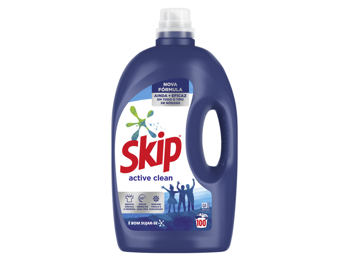 Detergente Skip Roupa Máquina Liquído Active Clean 100 Doses | Auchan