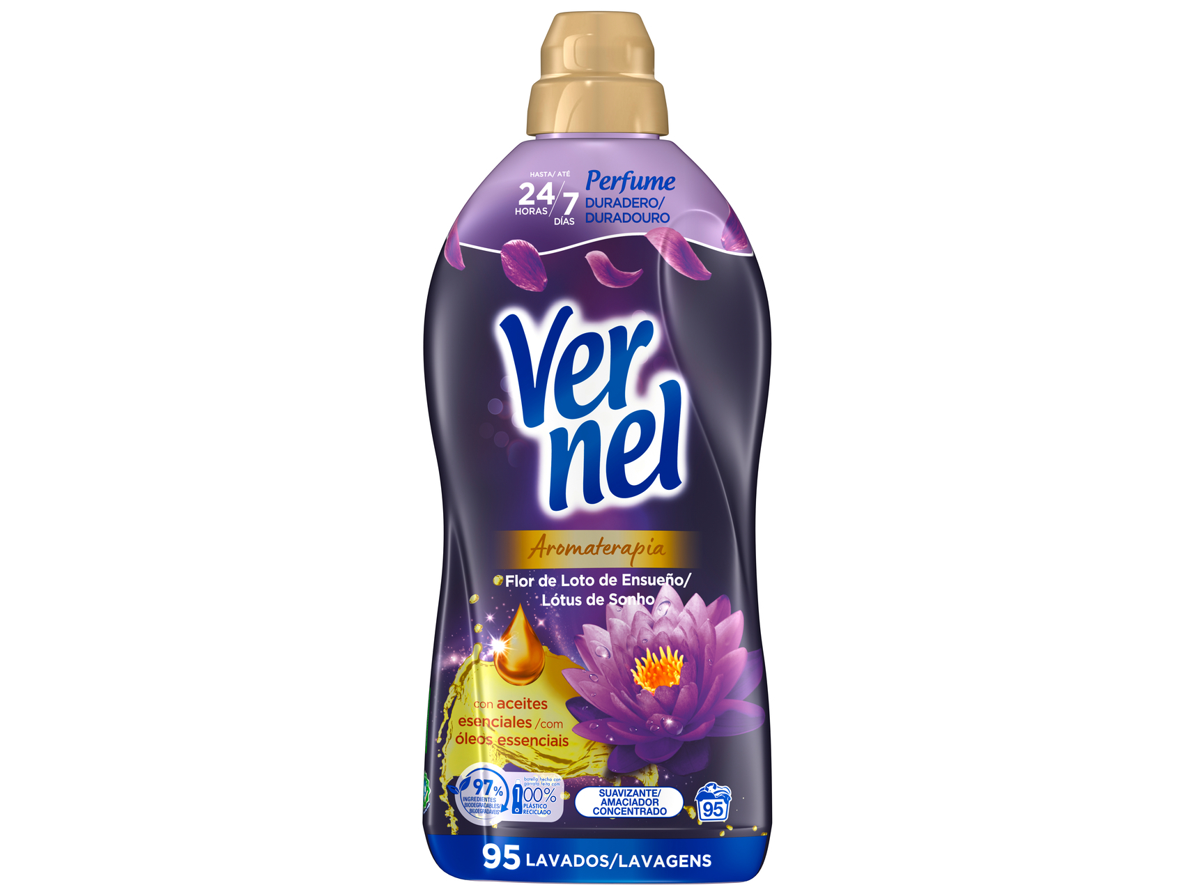 Amaciador Vernel Dark Purple Concentrado 95 Doses - Auchan | Auchan