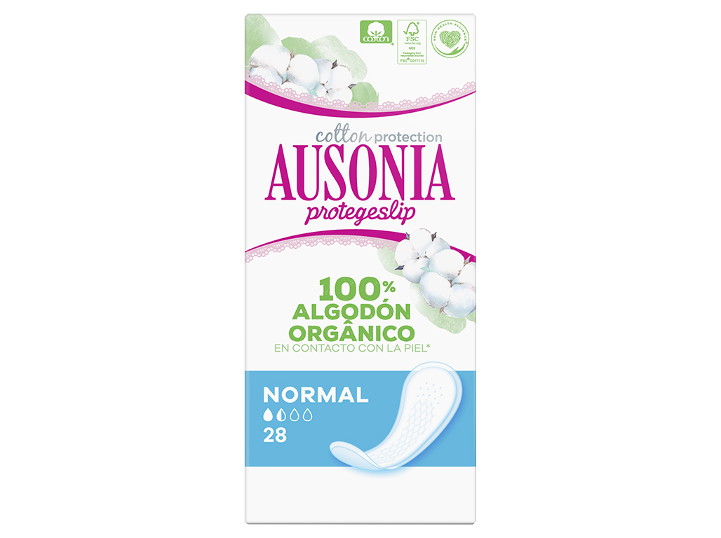 Pensos Diários Protegeslip Algodão Orgânico Normal Ausonia 28 Un | Auchan