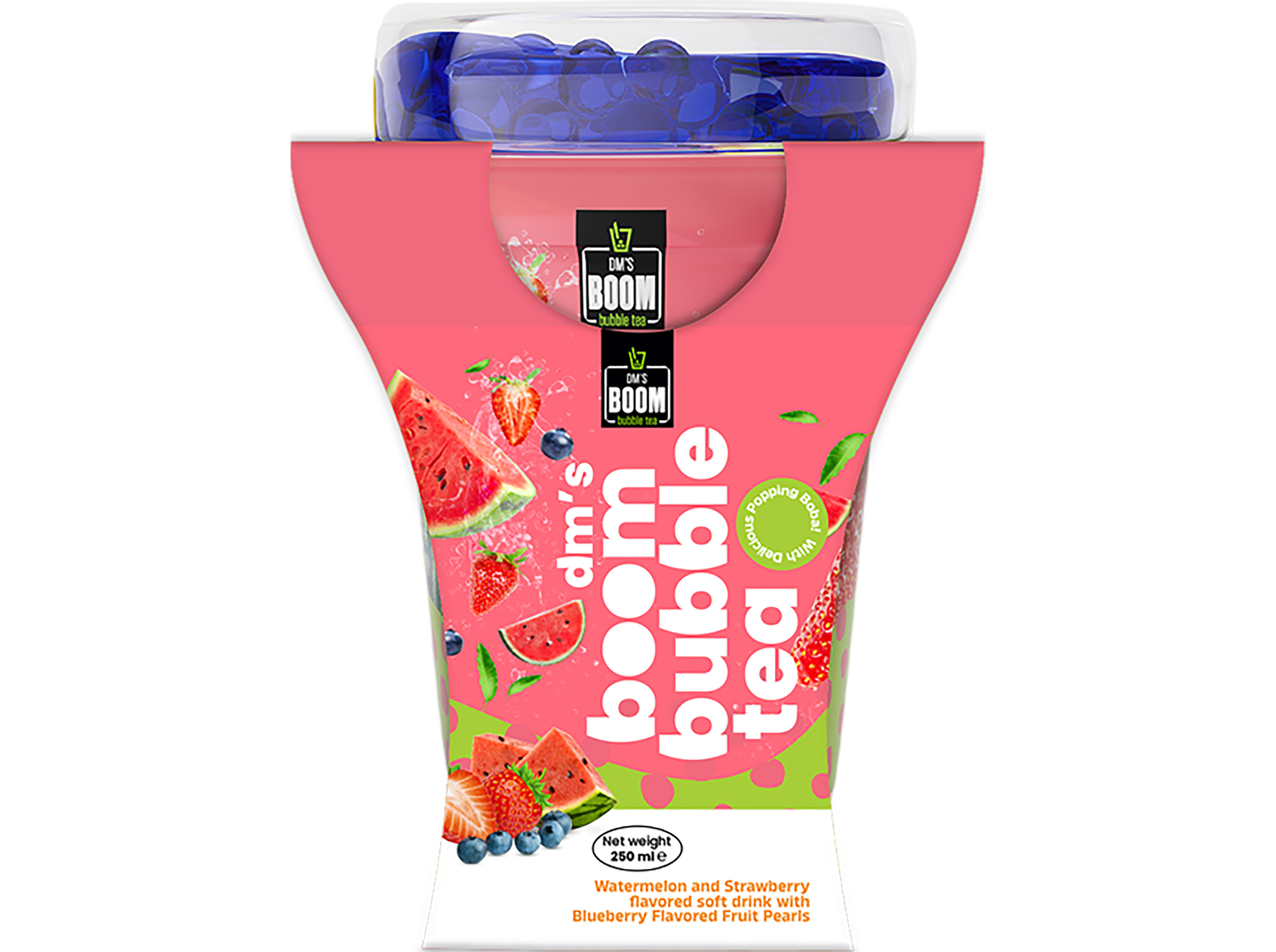 Bubble Tea Boom Mirtilio+morango+melancia 0.25l | Auchan