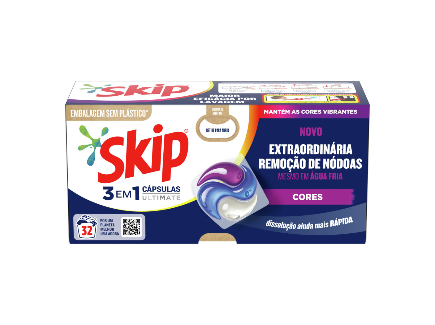 Detergente Roupa Máquina Cápsulas Skip Ultimate Colors Embalagem Cartão ...