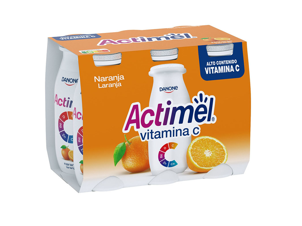 Probiotico Actimel Laranja Vitamina C 6x100g | Auchan