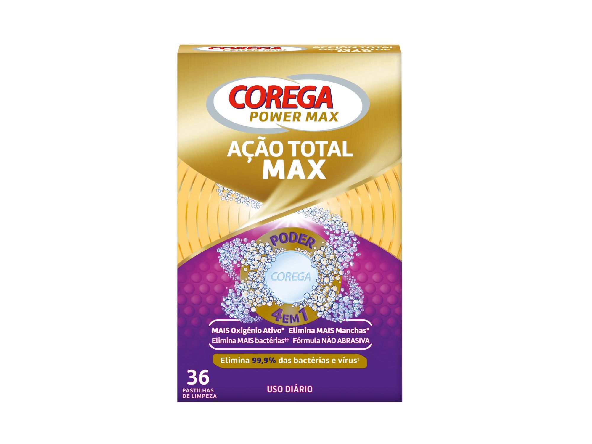 Pastilhas Corega Limpeza Acção Total 36un | Auchan