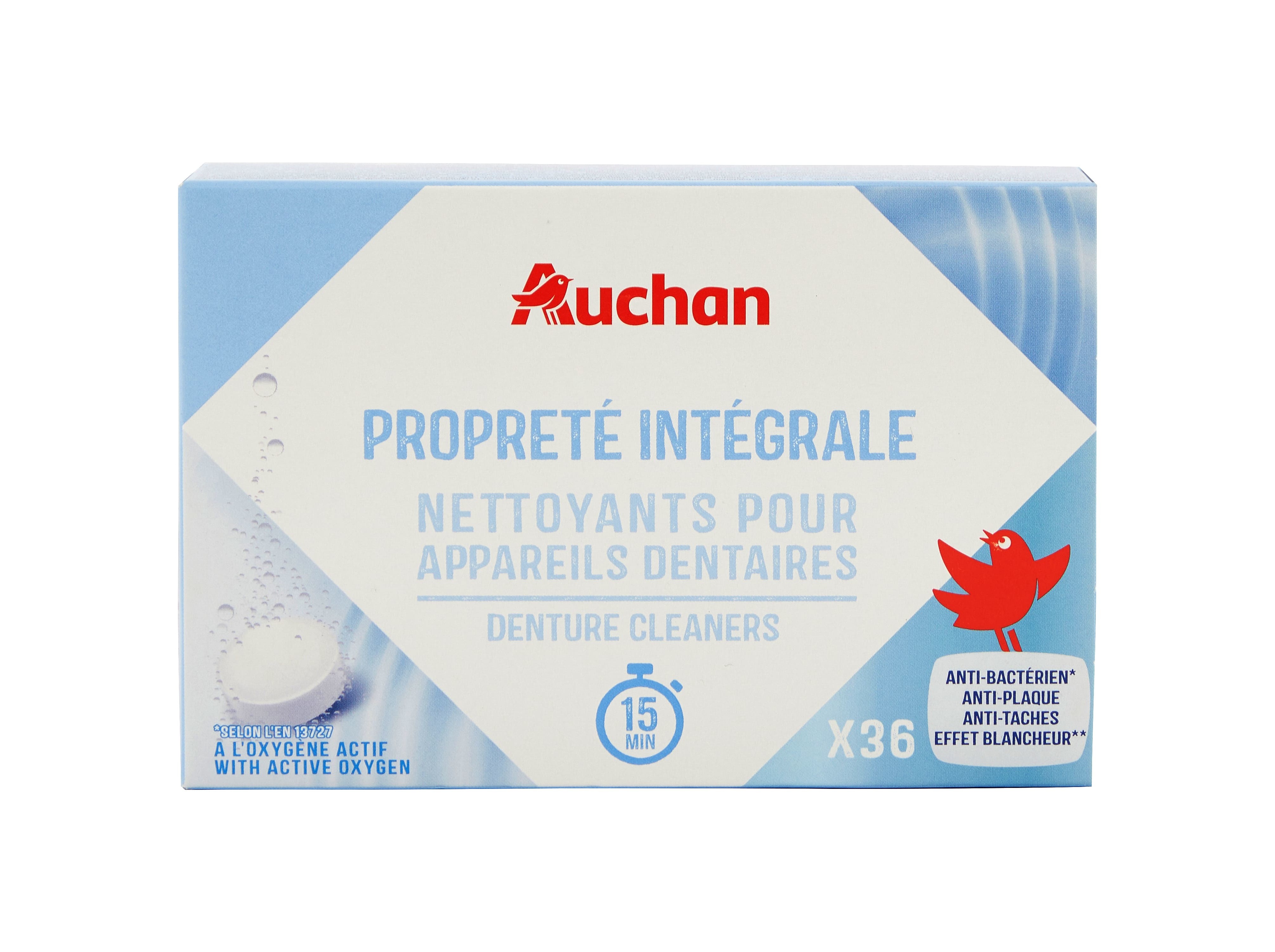 Pastilhas Auchan Próteses Dentária Branqueadora 36un | Auchan